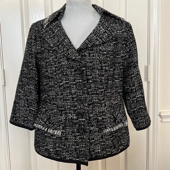 Lane Bryant | Jackets & Coats | Lane Bryant Black White Tweed Blazer ...